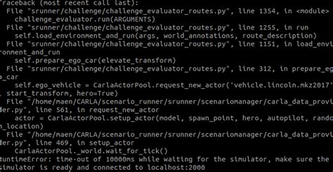 Not Expected Result When Running Challenge Evaluation Issue Carla Simulator Scenario