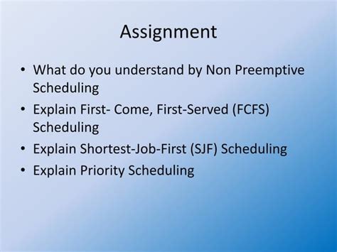 Operating System 29 Non Preemptive Scheduling Ppt