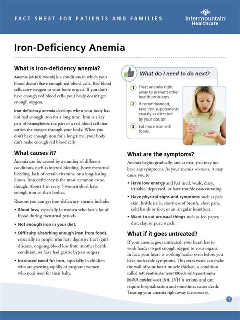 Iron Deficiency Anemia Fact Sheet Pdf Anemia Health Sciences