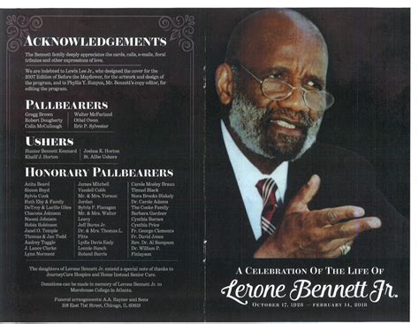 Lerone Bennett Jr Obituary Aa Rayner And Sons Funeral Homes