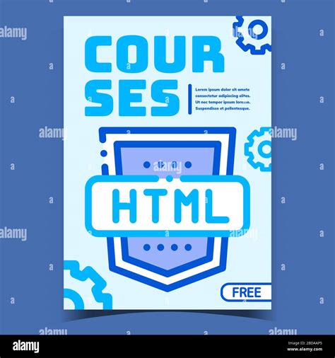 Html Courses Creative Advertising Banner Vector Stock Vector Image
