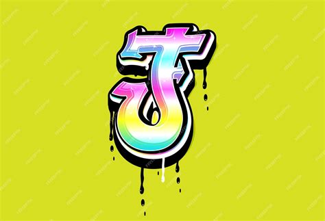 J Pastel Graffiti Alfabeto Vector Logo Vector Premium