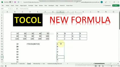 Tocol Function In Excel New Excel Formula In 2022 Youtube