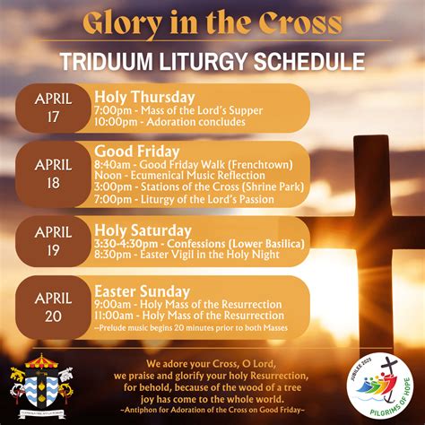 Holy Week Schedule Holy Week And Easter Schedule — St Ann Hamilton