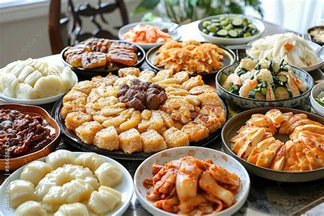 Chuseok South Korea A Close Up Shot Of Traditional Chuseok Food