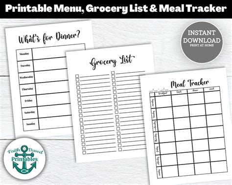 Printable Weekly Meal Planner Template With Grocery List Excel My Xxx