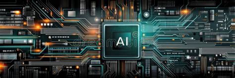 Stylized Microchip With Ai Label Surrounded By Minimal Technology