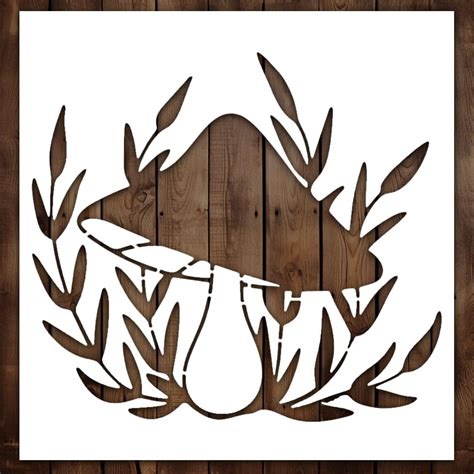 Mushroom Stencil Nature Stencils Mushroom Stencils Fall Stencils And