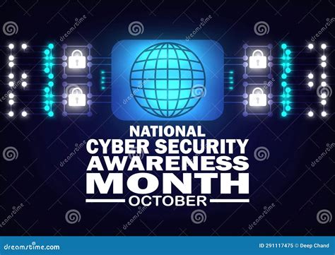 National Cyber Security Awareness Month Observed On Every October Stock