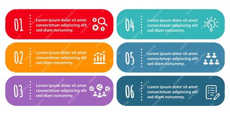 Free Vector 6 Steps Infographic Flowchart Design Template