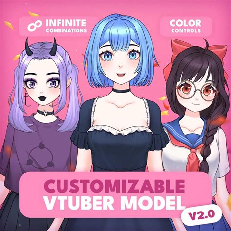 Customizable Anime Girl Vtuber Model • Fully Editable Live2d Avatar For