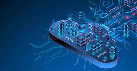 Cloud Computing Concept Abstract Connection Technology Background Stock Vector Illustration