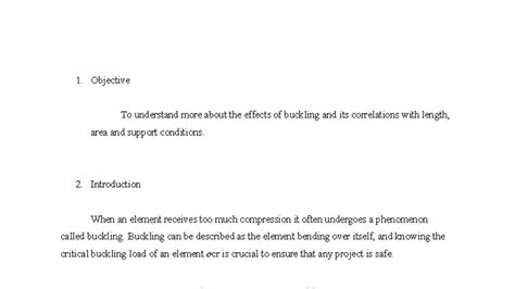 Lab Report No 6 Effects Of Buckling On Structural Members Studocu