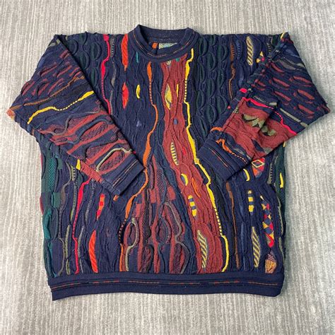 Vintage 90s Coogi Abstract Design Designer Handmade Textured Pattern