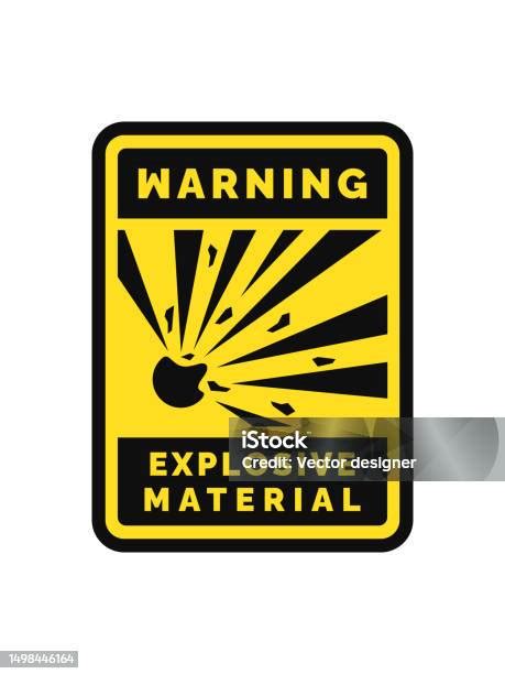 Explosive Material Caution Warning Symbol Design Vector Stock