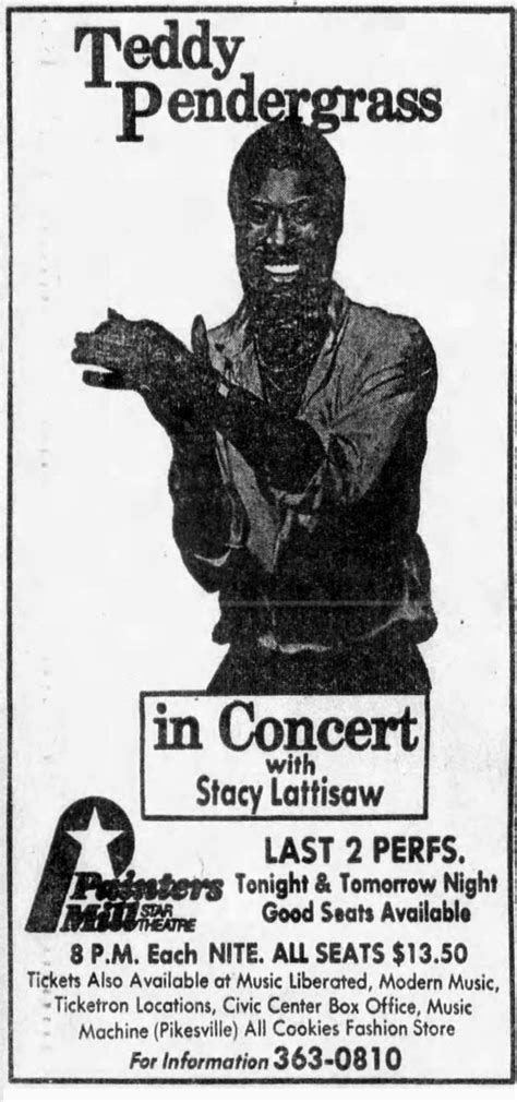 Teddy Pendergrass Concert And Tour History Concert Archives