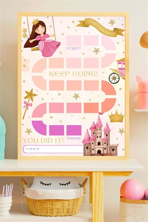 Princess Behavior Chart For Girls Daily Routine Chart Princess Reward Chart Princess Chore Chart
