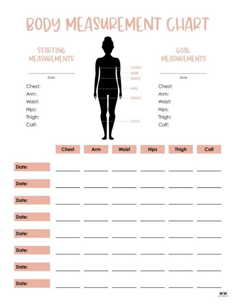 Free Printable Body Measurement Chart For Weight Loss Free Printables Hub
