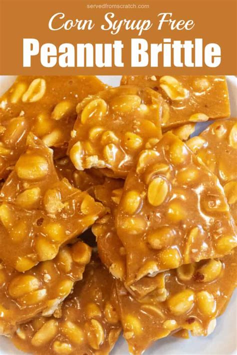Corn Syrup Free Peanut Brittle Served From Scratch