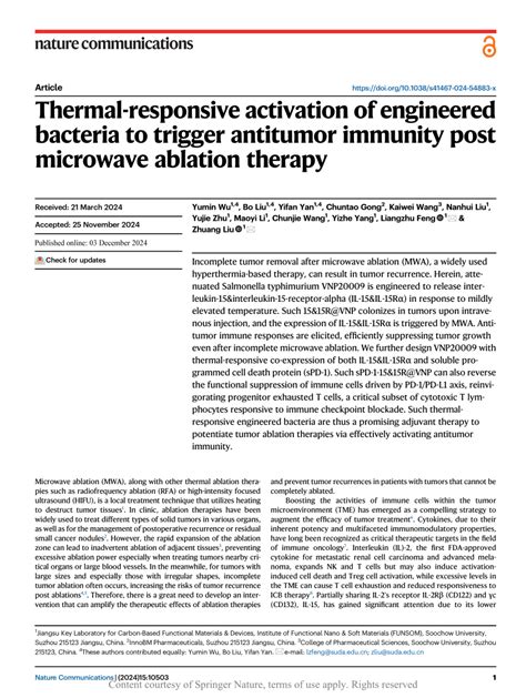 Pdf Thermal Responsive Activation Of Engineered Bacteria To Trigger