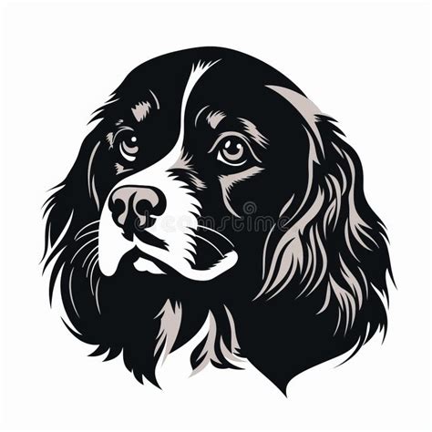 Black And White Cocker Spaniel Portrait Graphic Symbolism