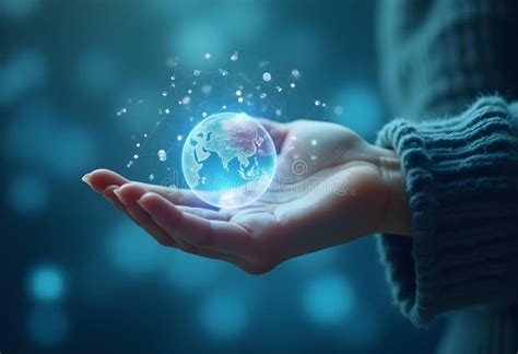 Person Holds Glowing Globe Symbolizing Global Connectivity Stock Illustration Illustration Of