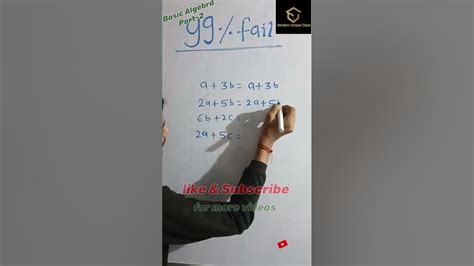 Basic Algebra Shorts Part 2basicmathshorts Basicalgebrashorts Modernuniqueclass Math