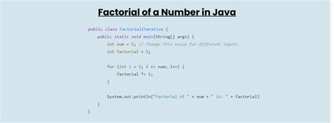 java factorial program factorial of number in java