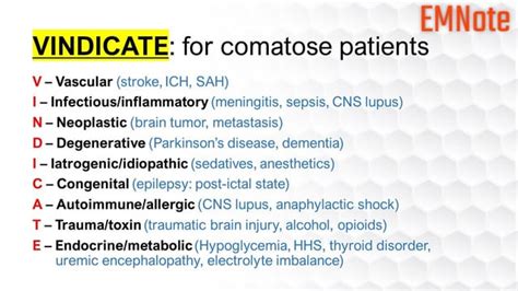 Mnemonic Vindicate For Differential Diagnosis Rfoamed911
