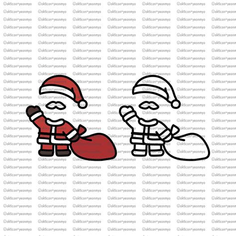 오케이티콘 크리스마스 선물 보따리 산타 아이콘 개별 컬러라인