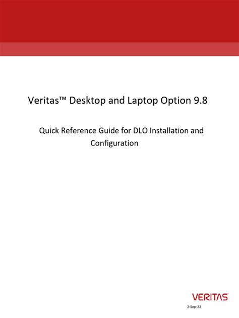 Veritas Dlo 98 Quick Reference Guide For Dlo Installation And