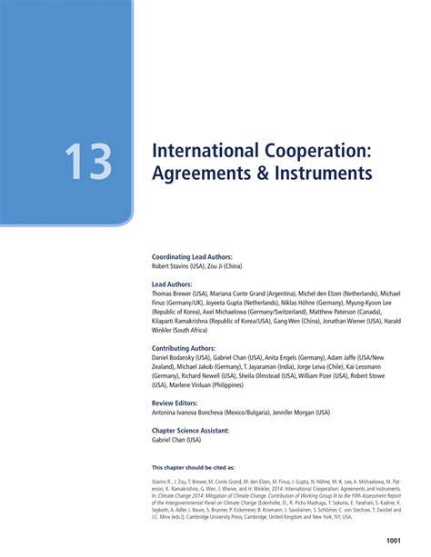 Pdf International Cooperation Agreements And Instruments