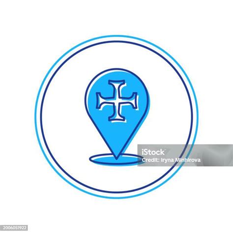 Filled Outline Crusade Icon Isolated On White Background Vector Stock