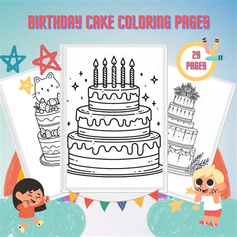 Birthday Cake Coloring Pages Free Pdf