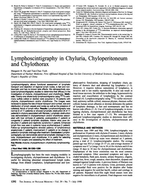 Lymphscintigraphy In Chyluria Pdf Lymph Lymphatic System
