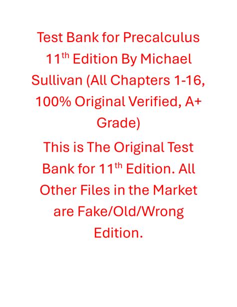 Test Bank For Precalculus 11th Edition By Michael Sullivan