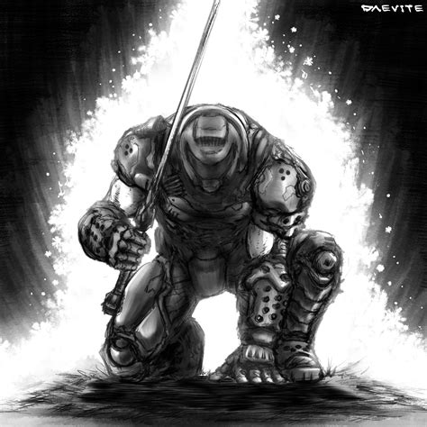 Doomguy With Guts Infamous Berserker Pose Rfanart