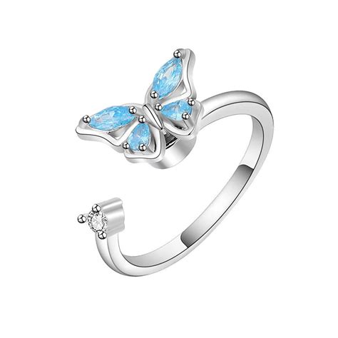 Relief Stress With Blue Butterfly Fidget Ring Nz