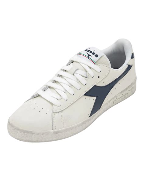 Diadora Game L Low Waxed Whiteblue Caspian — Golden Age Of Tennis