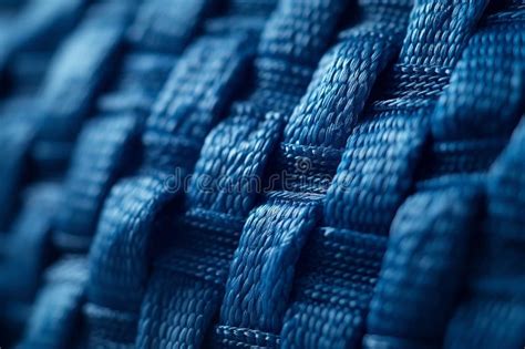 Blue Nylon Fabric Texture Close Up The Image Is Generated With The Use