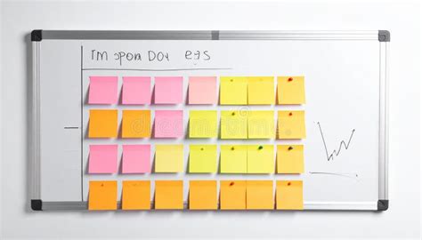 Agile Kanban Board With Sticky Notes For Project Planning Stock