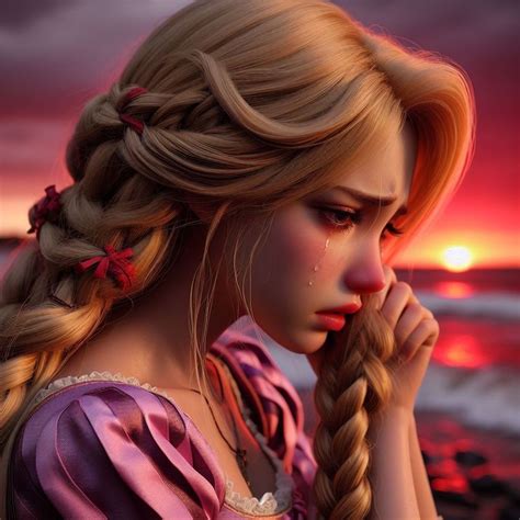 Crying Princess Rapunzel Şık Makyaj Prenses Duvar Kağıtları
