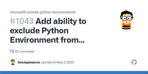 Add Ability To Exclude Python Environment From Python Extension · Issue 1043 · Microsoftvscode