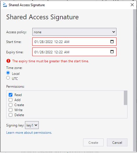 An Extra Scroll Bar Displays In The Shared Access Signature Dialog For One Adls Gen2 Blob