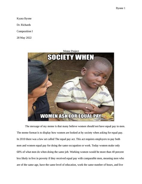 Meme Project Byone 1 Kyara Byone Dr Richards Composition I 28 May