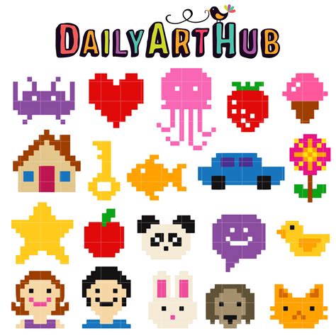 Tiny Pixel World Clip Art Set Daily Art Hub Free Clip Art Everyday