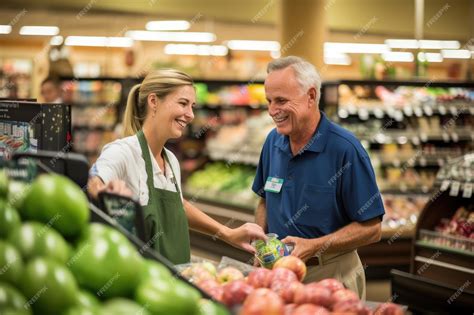 Premium Photo Photograph Of A Grocery Store Employee Assisting A
