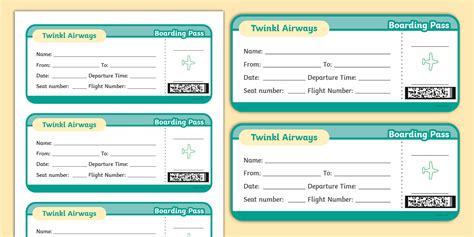 Irish Airport Role Play Boarding Pass Twinkl Early Years
