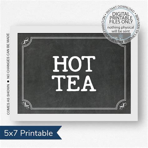 Printable Hot Drink Signs Wedding Signs Drink Station Signs Drink