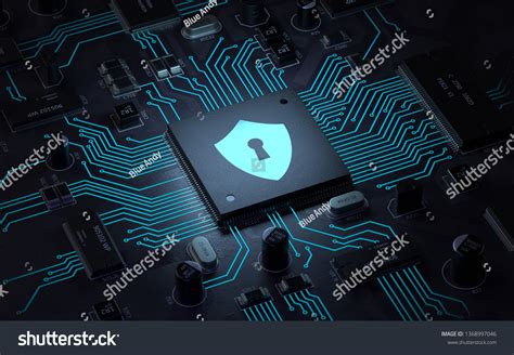 Circuit Board Shield Iconhardware Security Computer 库存插图 1368997046